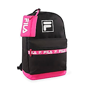 Fila Lucia 2pc Backpack, Black Fuchsia, One Size