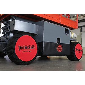1234TS TireSocks for Construction Equipment, Such as Scissor Lifts, Boom Lifts, forklifts, telehandlers. Protects Finished Flooring from tire Marks, Scuffs, or Residue from Non Marking Tires