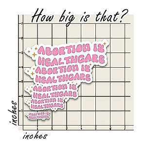 Miraki Abortion is Healthcare Sticker, Women's Rights Sticker, Feminist Sticker, Water Assitant Die-Cut Vinyl Stickers Decals for Laptop Phone Kindle Journal Water Bottles, Sticker for Women
