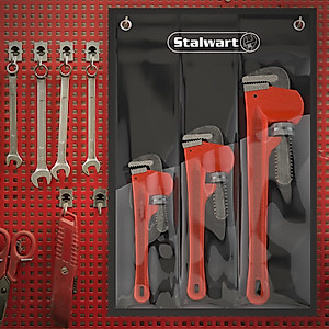 Stalwart - 75-HT3012 Plumbers Pipe Wrench, 3 Piece 14-Inch, 10-Inch, 8-Inch Set – Home Improvement Hand Wrenches with Adjustable Jaws and Storage Pouch by