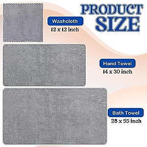 Moukeren 18 Pcs Microfiber Bath Towels Set Bath Towels Hand Towels Washcloths Set Microfiber Coral Velvet Highly Absorbent Bathroom Towel for Bath Fitness Sports Yoga Travel (Classic Colors)