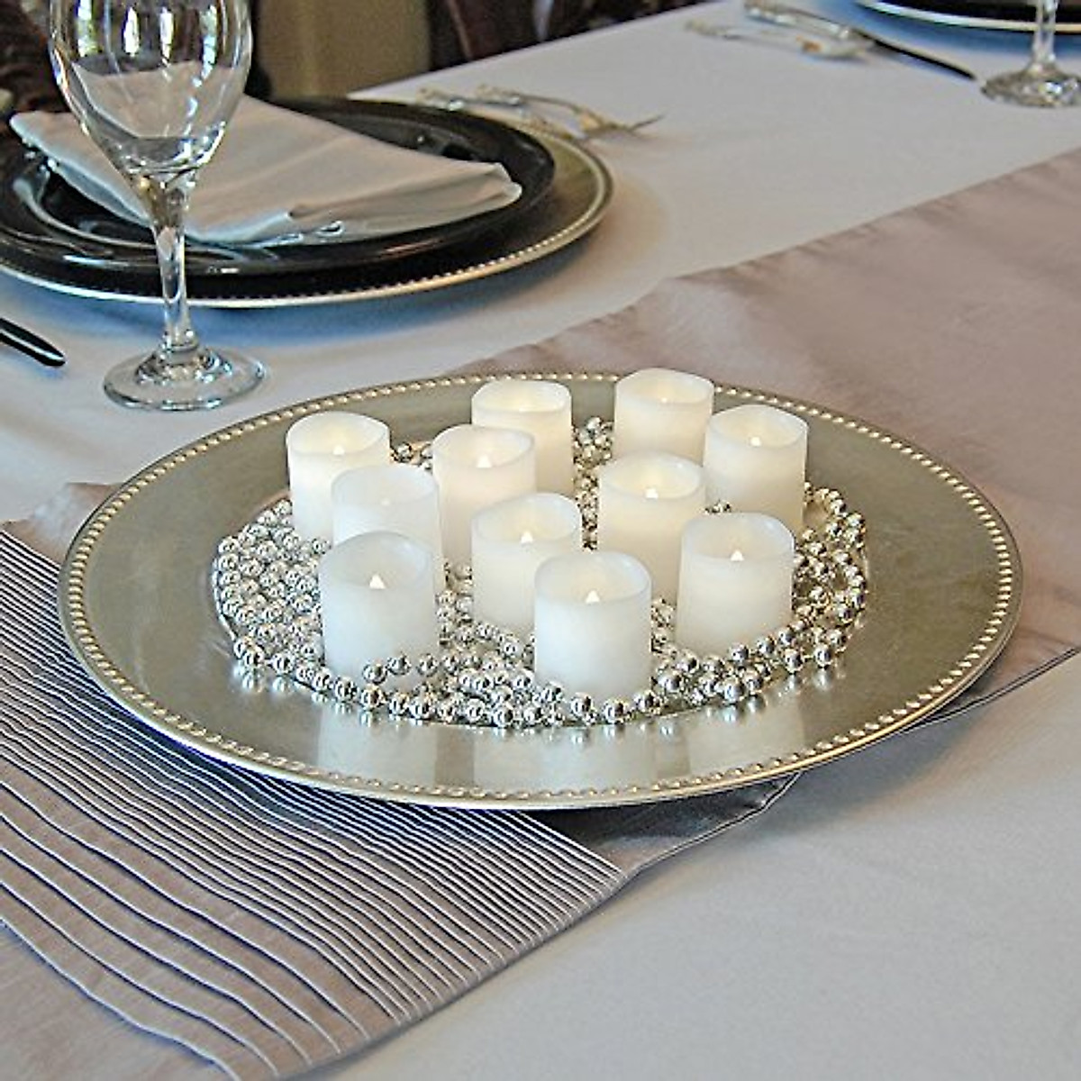 LumaBase Battery Operated Votive Candles - White, Set of 12, 81512