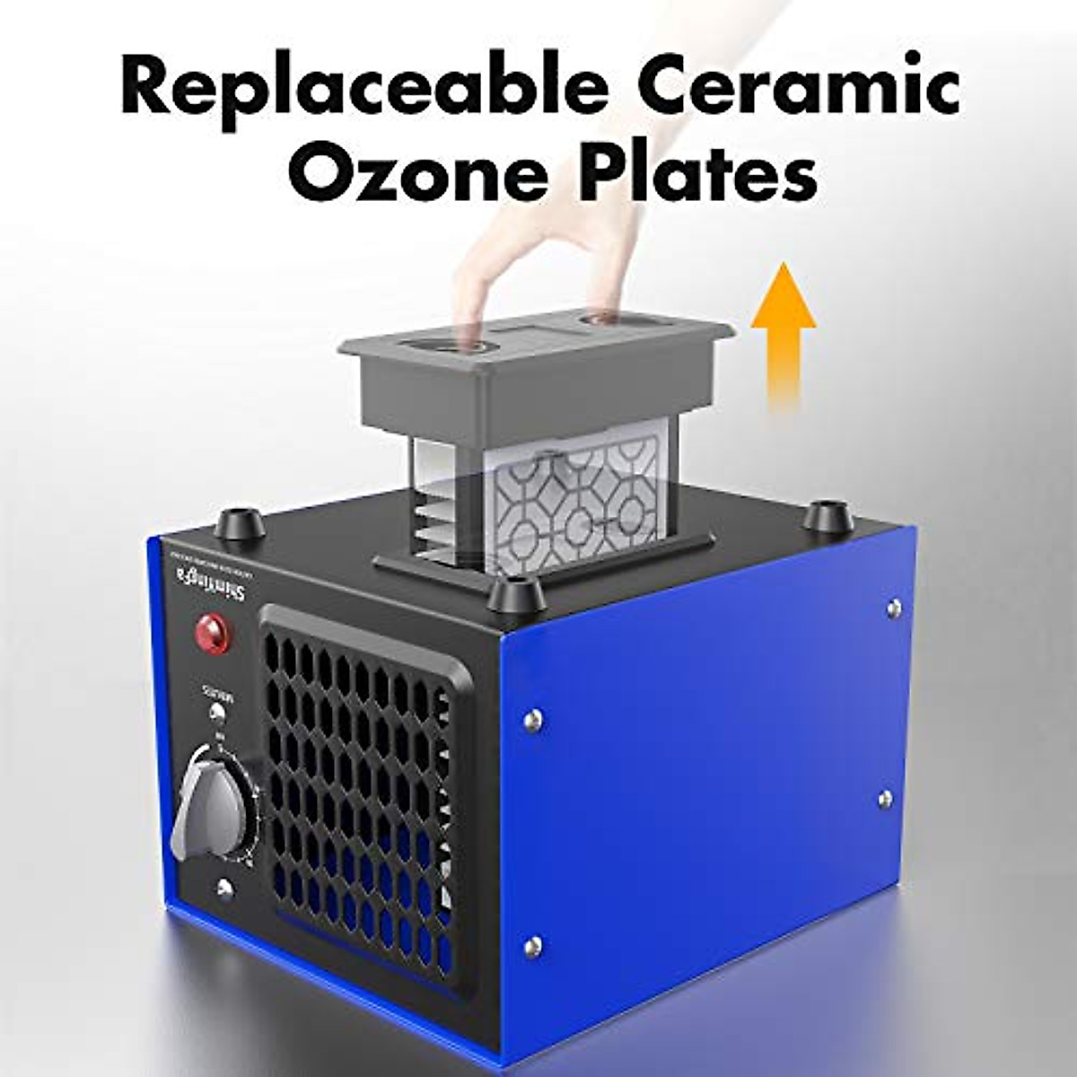 ShimYingfa Ozone Generator with Replaceable Ozone Plates,12000mg/H High Capacity Air Purifier,Commercial Deodorizer Ozone Machine for Rooms/Smoke/Cars/Pets