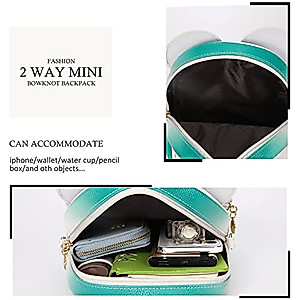 KL928 Girls Mini Backpack Bowknot Polka Dot Cute Small Daypacks Convertible Shoulder Bag Purse for Women