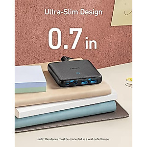 Anker USB C Charger, 543 Charger (65W II), PIQ 3.0 & GaN 4-Port Slim Fast Wall Charger, with Dual USB C Ports (45W Max), for MacBook, USB C Laptops, iPad Pro, iPhone and More