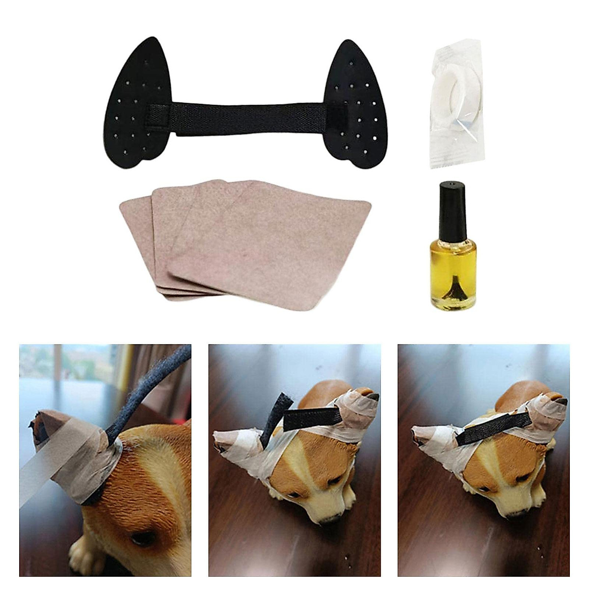 Gralara Durable Dog Ears Stand up Support Tools, Dog Erect Ear, Ear Care, Ear Sticker Ear Correct Pet for Small Medium Large Dogs,Puppy Horse German Shepherd, 9cmx4cm