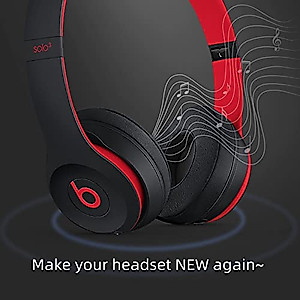 Learsoon SOLO3.0 Ear Pads Replacement Solo 2.0 Ear Cushions Compatible with Beats Solo 2& Solo 3 Wireless A1796/B0534 Headphone(Black)