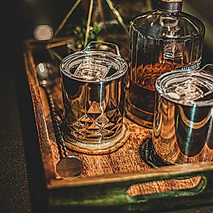 Drinco- 10oz Stainless Steel Tumbler, Vacuum Insulated Tumbler Whiskey Glass, Rocks Glass, GULT (10oz Whiskey Tumbler, Diamond)