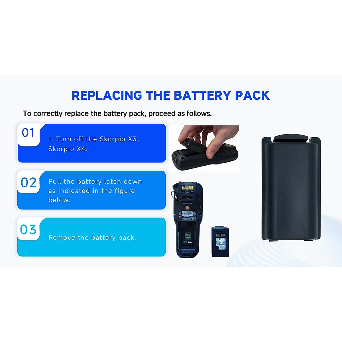 Youejoeq 5200mAh Replacement Battery for Datalogic Skorpio X3 Skorpio X4,fits Part no BT-0016 94ACC0046 94ACC0048 BT-0015 Barcode Scanner Battery