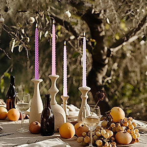 MAITREYA Orange Taper Candles Stick Spiral Twisted Candles-Set of 12 for Decoration Weddings Party Church-Unscented Dripless Candles,10inch(F-Gradient Orange)