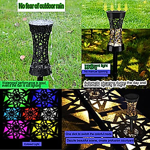 Solar Powered LED Garden Lights,Waterproof Solar Pathway Lights Outdoor, Automatic Led Halloween Christmas Decorative Landscape Lights for Patio,Bright Lawn Walkway Lights Solar Garden Lights-4PACK