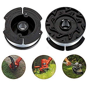 THTEN AF-100 String Trimmer Spool Replacement for Black and Decker 30ft 0.065" Refills Line Auto Feed Single Weed Eater,GH600 GH900 Edger with RC-100-P Spool Cap Covers (6 Spools, 1 Cap,1 Spring)