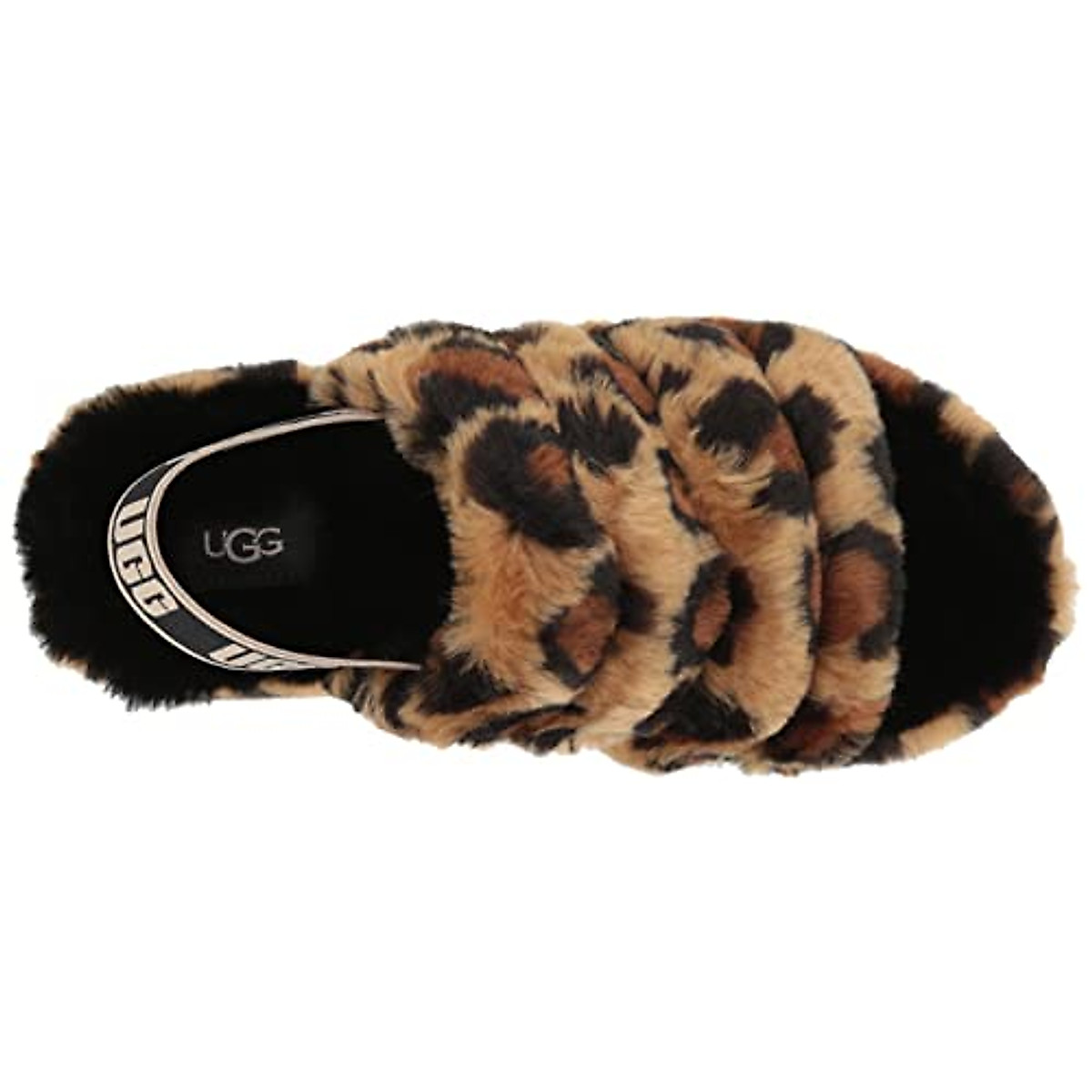 UGG Girls K Fluff Yeah Slide Spotty Slipper, Natural, 4 Big Kid