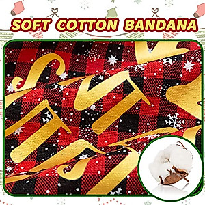 PAWNISAW Dog Christmas Bandanas - Cute Snowflake Bronzing Plaid Dog Holiday Bandanas Triangle Bibs Dog Kerchief Set Scarfs for Girl Boy Small Medium Large Dogs