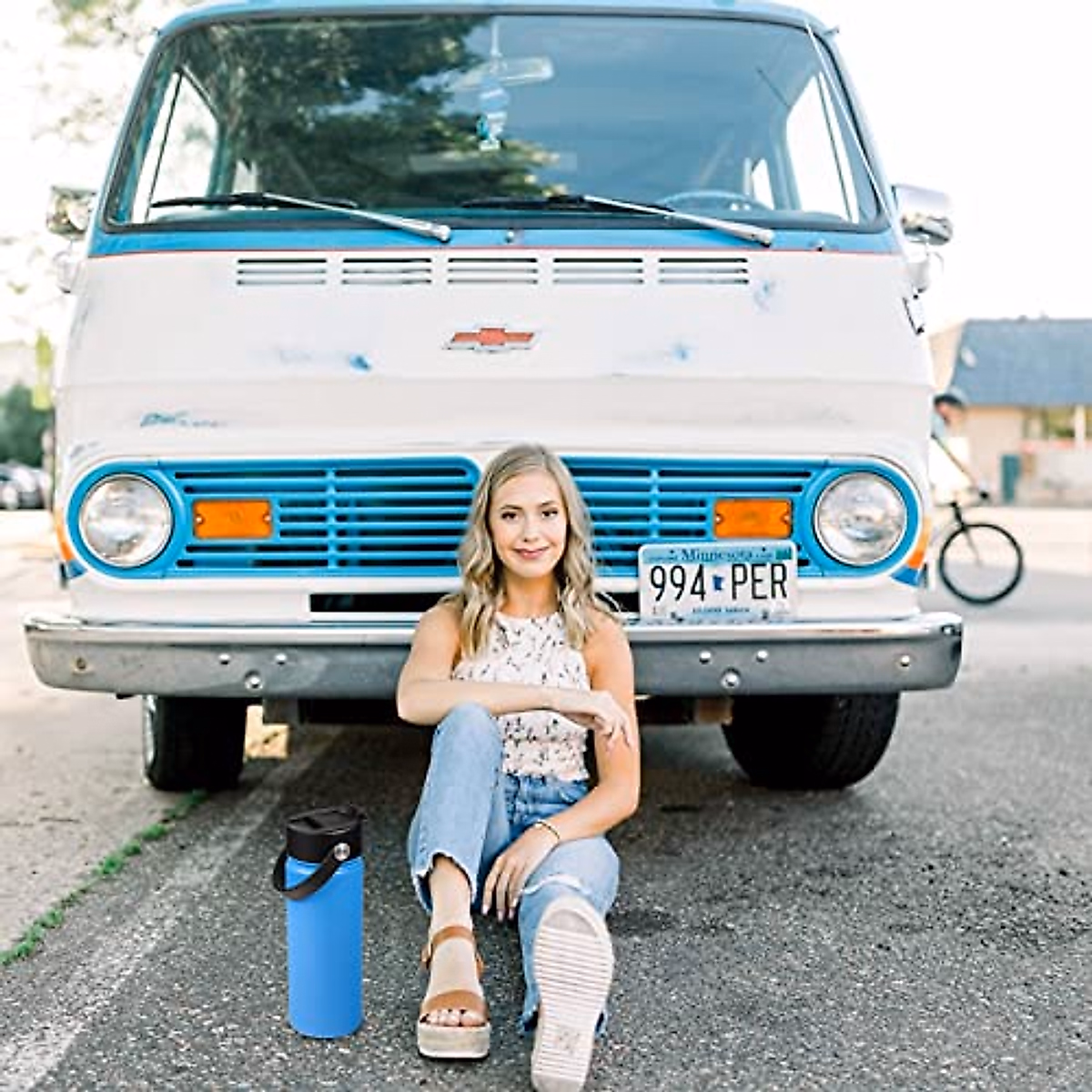 Tzuoieo Flip lid for Hydro Flask Wide Mouth 32 40 oz with Flexible Handle, Replacement Coffee Lid Compatible with Hydroflask, Nalgene, and More Top Water Bottle Brands Wide Mouth 32 oz 40 oz