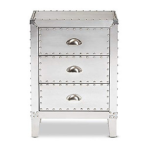 Baxton Studio Nightstands, Silver