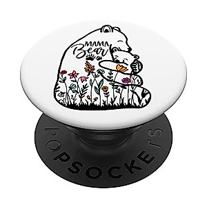 Mama Bear Wildflower Vintage Retro PopSockets Swappable PopGrip