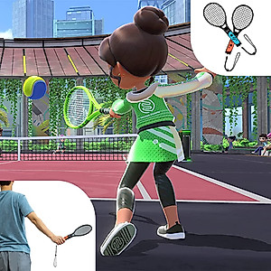 Mviioe for Switch Accessories Bundle Compatible with Nintendo Switch/Switch OLED for Nintendo Switch Sports Games with Leg Straps, Tennis Rackets, Glof Clubs, Sword, Wrist Straps(9 in 1)