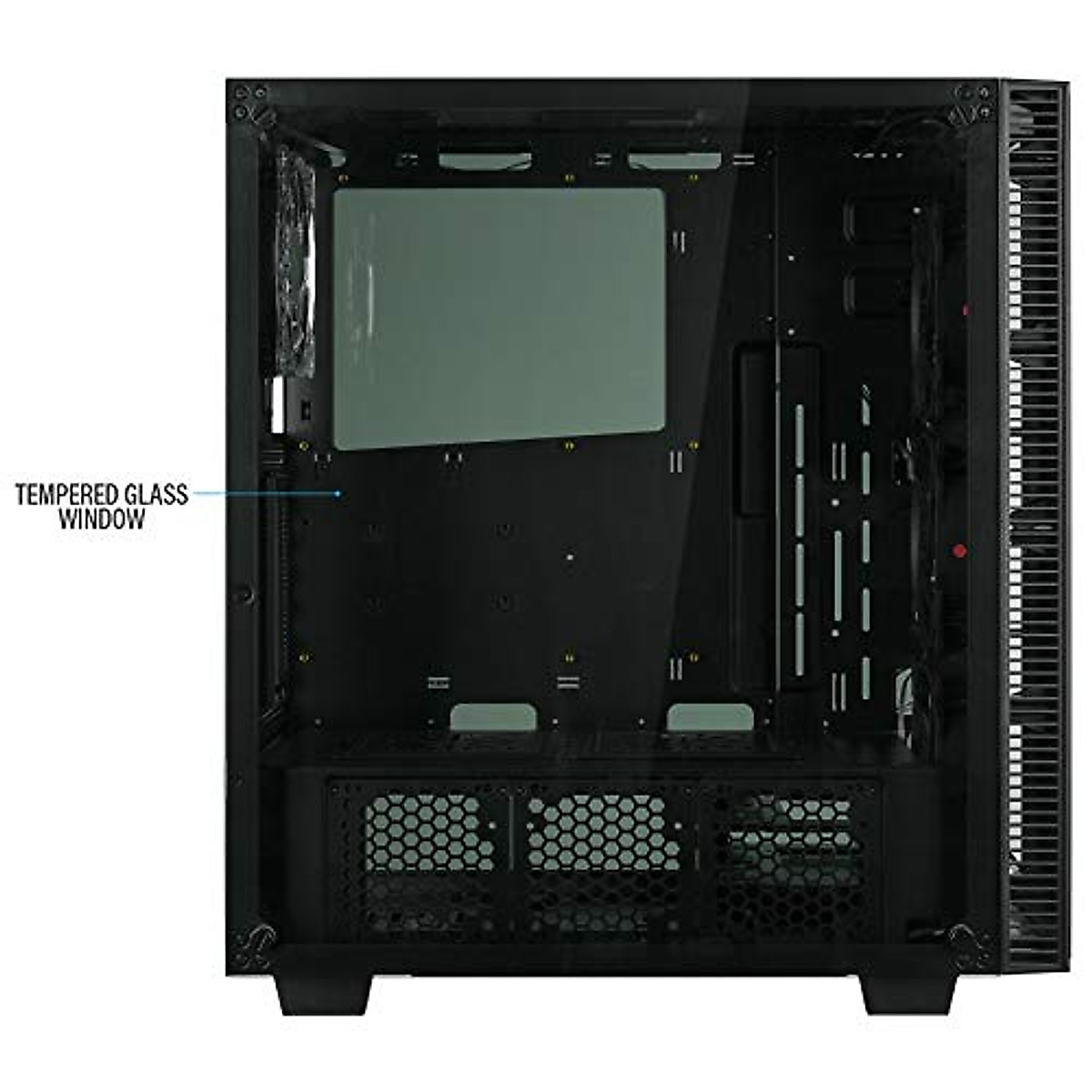 Rosewill ATX Mid Tower Gaming PC Computer Case with Red LED Fans, 360mm AIO Water Cooling Radiator Support, 3 Sided Tempered Glass, Great Cable Management/Airflow - CULLINAN MX-Red