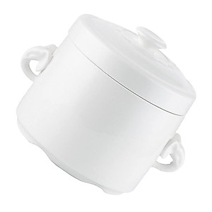 Hemoton Stew Pot Small Ceramic Stew Pot Miso Soup Bowl With Lid Chinese Style Bowl For Birds Nest Tonic Noodle Soup Salad Pasta - 9.3Oz(275ml)