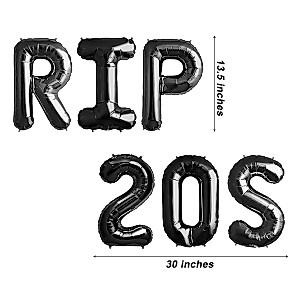 RIP Twenties Party Balloons 30th Birthday Party Decorations Death to My Twenties Birthday Party Supplies RIP 20s Birthday Decorations