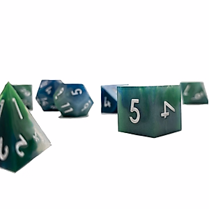 Tabletop Supply Company Sharp Edge Polyhedral Dice Set, Shimmering Jade