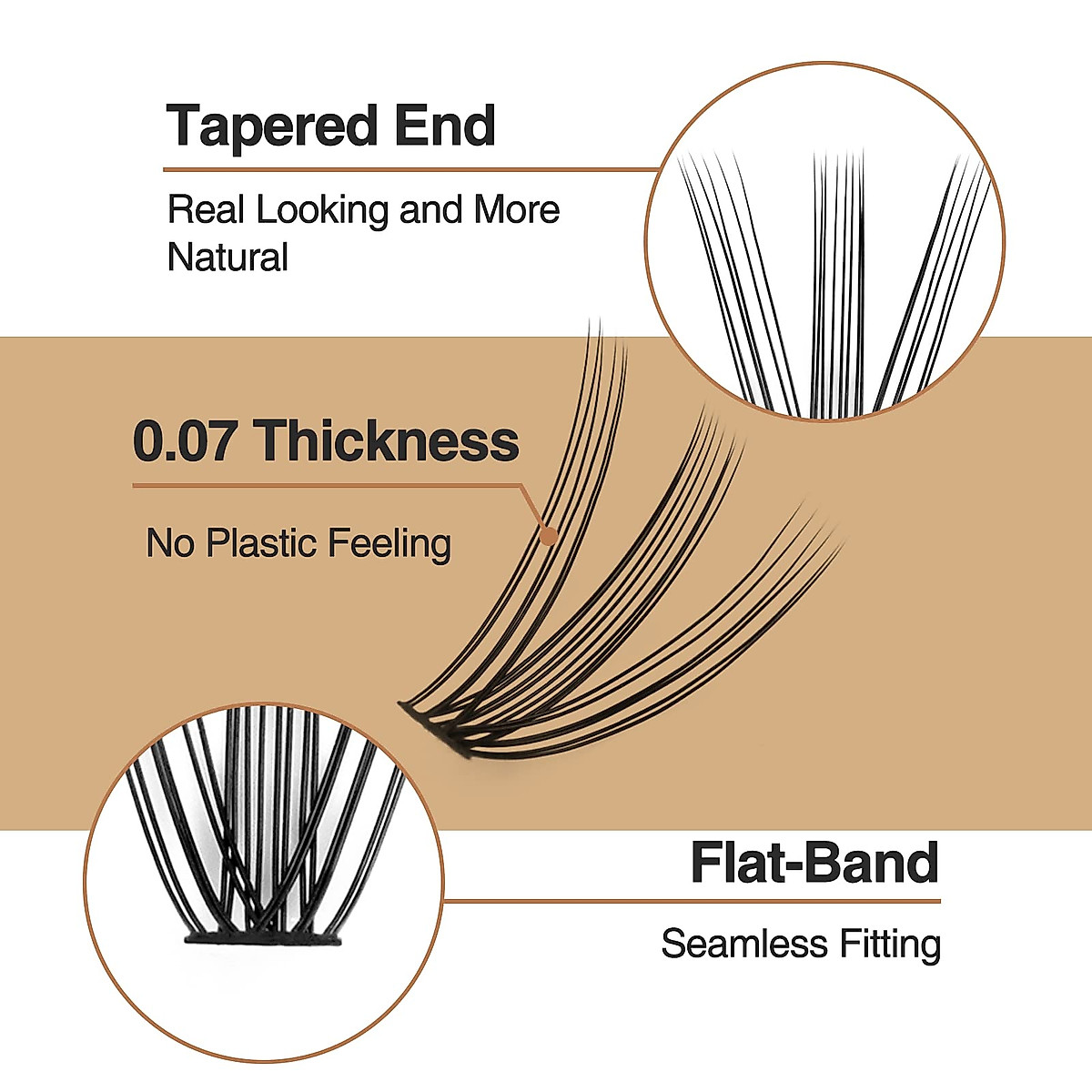 FinyDreamy 240pcs Individual Lash Extensions, 20D Lash Clusters Volume Mix Pack, 10-14mm Mix Lengths C Curl 0.07mm Thickness Professional Individual Eyelash Clusters and Apply Under your Lashes