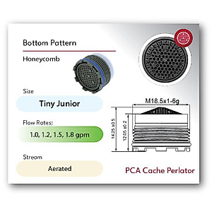 Faucet Aerator Compatible with Kohler Service Kit 1278467 Cache Eco-Flow Hidden insert Aerated Stream with Install Key Tiny Junior (Lt. Blue 1.8 gpm)