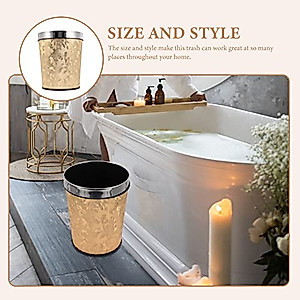 Cabilock Decorative Storage Baskets Cabinet Bins Trash Can Retro bathroo Waste Paper Basket Kitchen Waste bin Waste Paper Bucket Waste Container Stainless Steel Litter Box