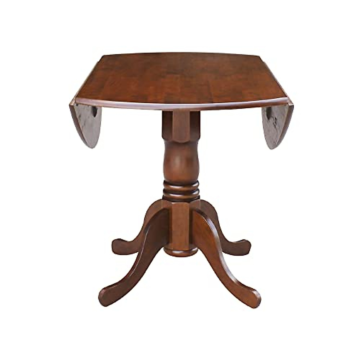 International Concepts Round Dual Drop Leaf Pedestal Table, Espresso, 42"