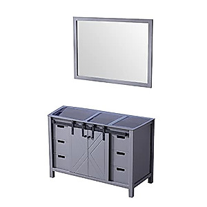 Lexora Home Marsyas 48" Single Vanity with Mirror in Dark Gray