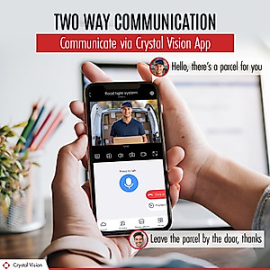 8CH Crystal Vision Floodlight & Two Way Audio, Panic Siren Button Kit (4X Floodlight Audio Camera)