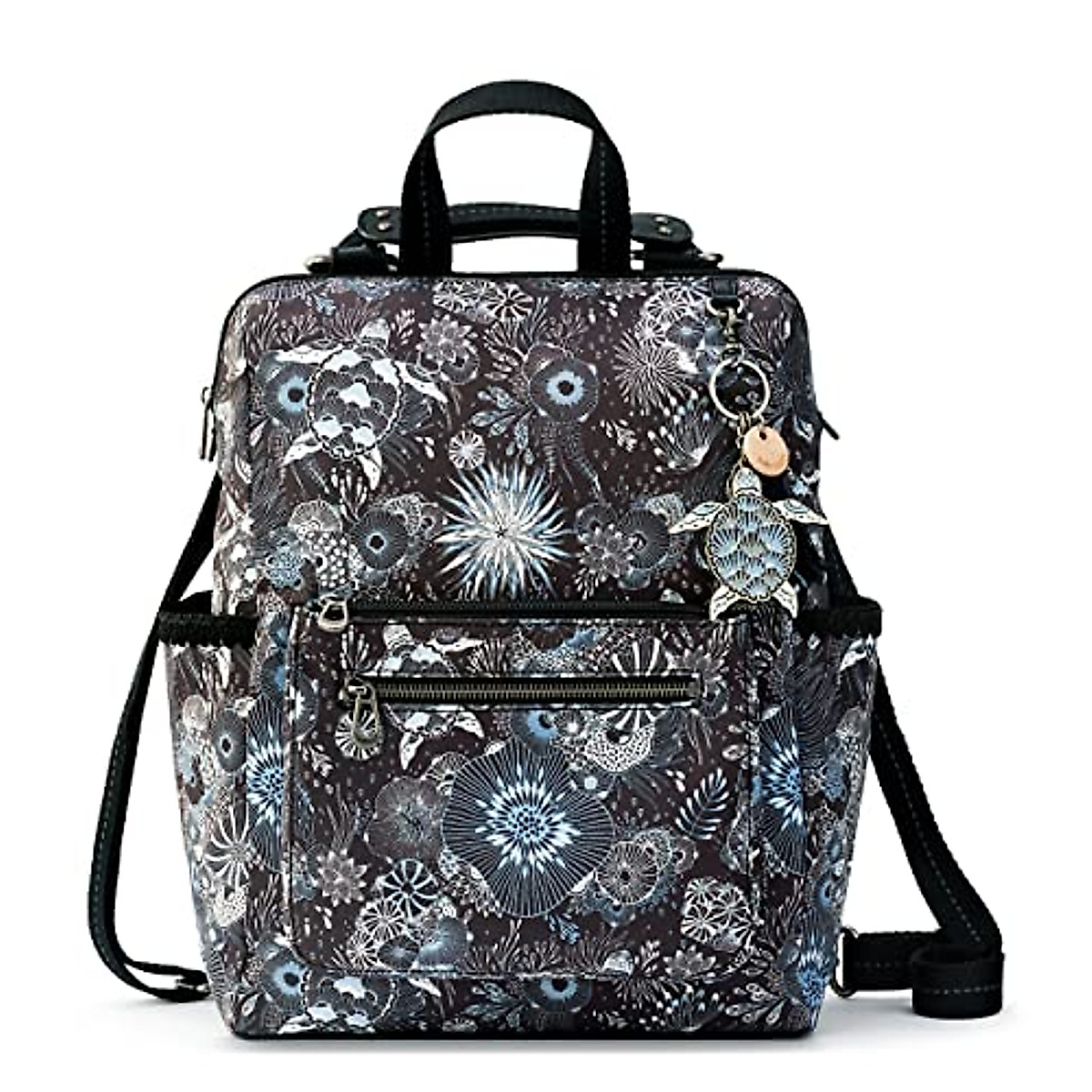 Sakroots womens Eco-twill, Laptop Compartmen Loyola Backpack in Eco Twill Convertible Purse with Adjustable Crossbody Strap Multifunctional Bag, Midnight Seascape, One Size US