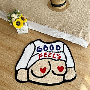 LAKEA Breast Rug Bath Mat Tufted Rug Carpet Bathroom Non Slip Absorbent Foot Mat Entrance Small Rug for Bedroom Comfortable Alfombra (27x23inch (70x58cm))