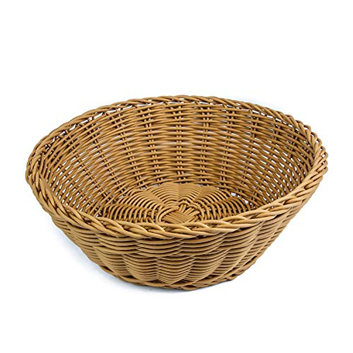 KOVOT Poly-Wicker Round Basket - 10.5"D x 4"H Woven Polypropylene (1)