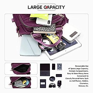 Fecialy Women's Backpack Multifunction Large Capacity Travel Shoulder Bags Waterproof Nylon Multiple Pockets Bag