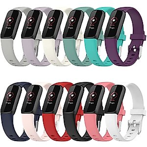 Straps Compatible with Fitbit Luxe Bands Soft Silicone Sport Waterproof Quick Release Wristbands for Luxe Fitness and Wellness Fitness Tracker, Soft and Durable (Small-12Colors)