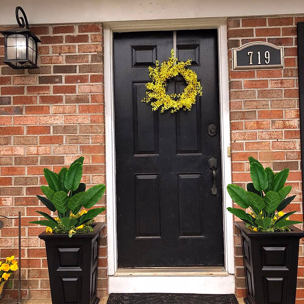 Artificial Plants 32" Tall Fake Banana Tree Leaves with Stems Faux Bird of Paradise Palm Tree Imitation Frond Leaf Tropical Plants Greenery Floral Jungle Beach Party Home Garden Decoration