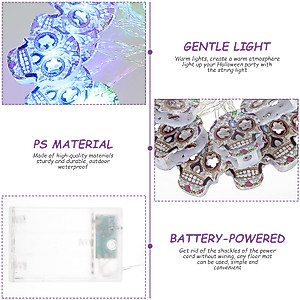 Uonlytech 1pc String Halloween Skull String Lights Halloween Decorations Lights Xmas Party Light Led Cute Lights Indoor Lights for Decoration Festival Night Light Battery Light Pumpkin
