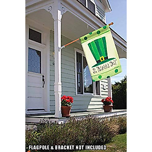 Toland Home Garden 107088 St. Pat's Hat St Patricks Day Flag 28x40 Inch Double Sided St Patricks Day Garden Flag for Outdoor House St Pats Flag Yard Decoration