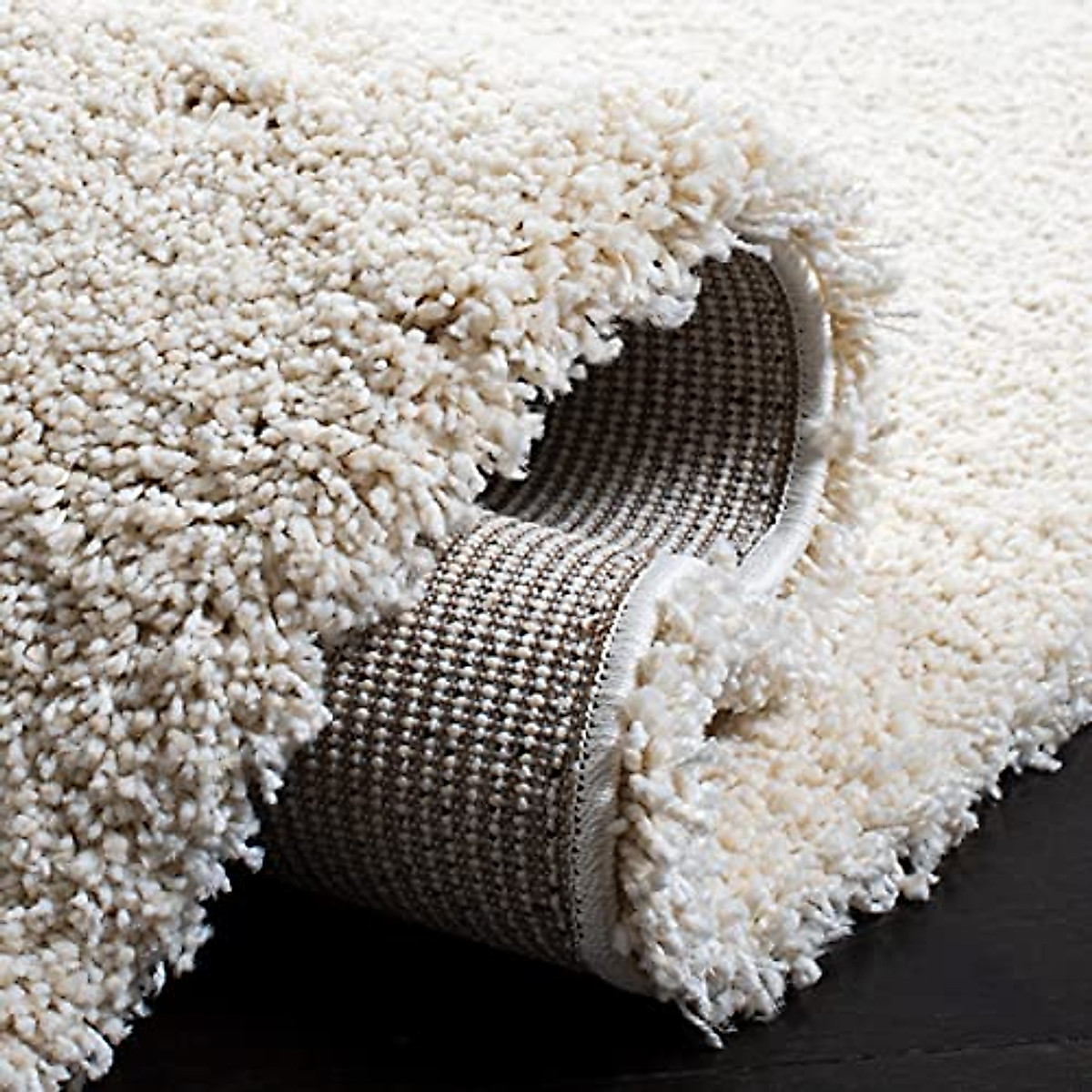 SAFAVIEH Milan Shag Collection 8' x 10' Ivory SG180 Solid Non-Shedding Living Room Bedroom Dining Room Entryway Plush 2-inch Thick Area Rug