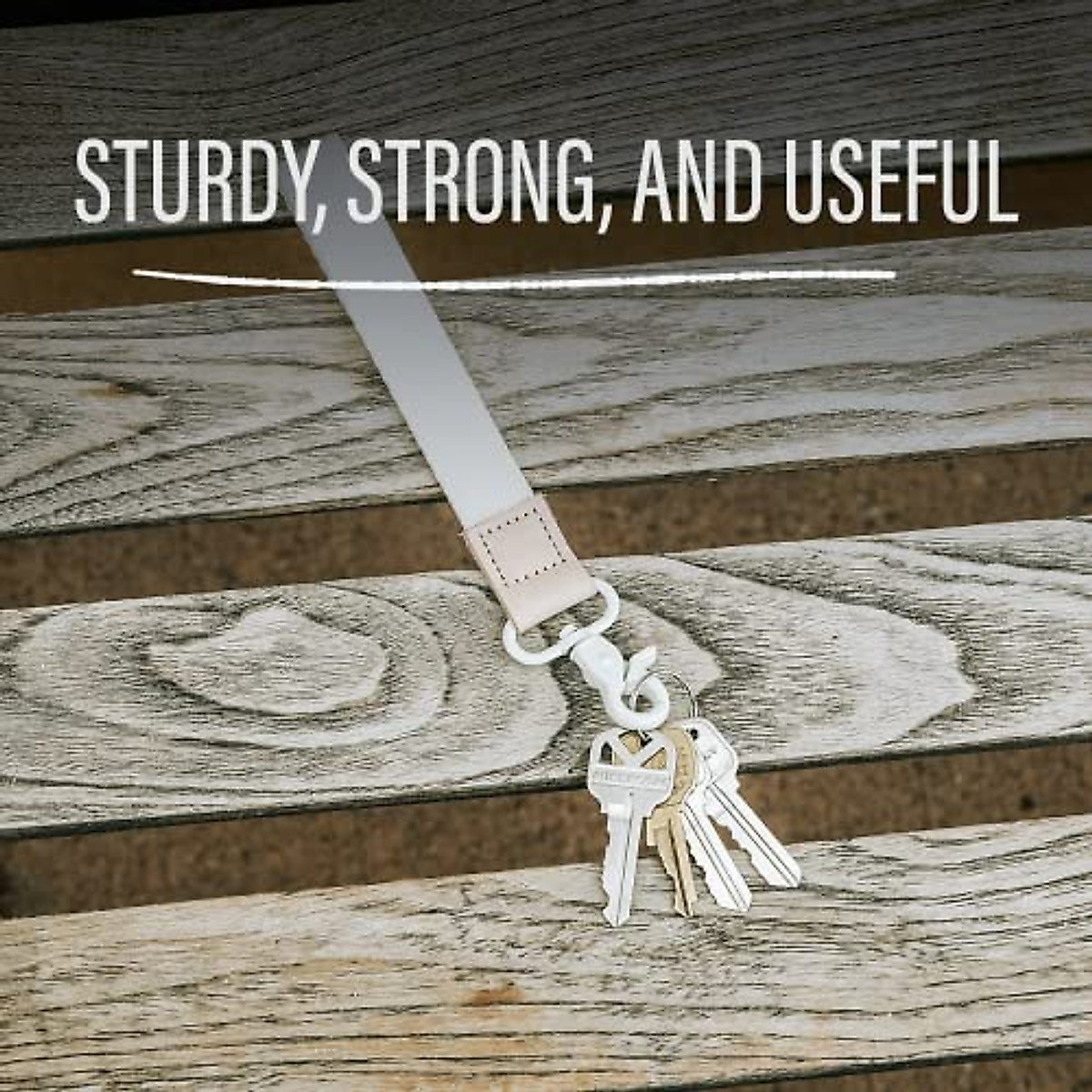 Thread Wallets Cool Wrist Lanyard Strap for Men & Women | Cute Key ID Badge & Wallet Holder (Off White)