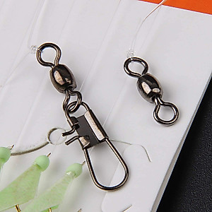 Fishing Bait Rigs Saltwater, 10Packs Surf Fishing Rigs with Fish Skin Feather Fishing Hooks Swivels Glow Beads Rigs Sea Bass Rigs Fishing Bait Lures (CZC, 8#)