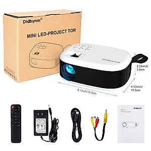 Mini Projector, DIDBYNM 2022 Upgraded Portable Video Projector for iPhone 1080P Supported 4500L- Small Bedroom Phone Projector Compatible with HDMI/USB/AV for Laptop/Android/ PS4/Netflix Stream