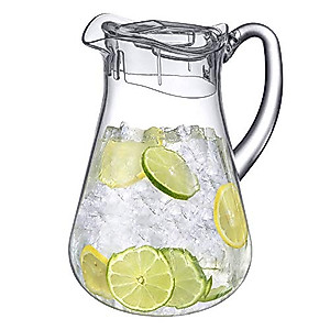 Amazing Abby - Droply - Acrylic Pitcher (64 oz), Clear Plastic Water Pitcher with Lid, Fridge Jug, BPA-Free, Shatter-Proof, Great for Iced Tea, Sangria, Lemonade, Juice, Milk, and More