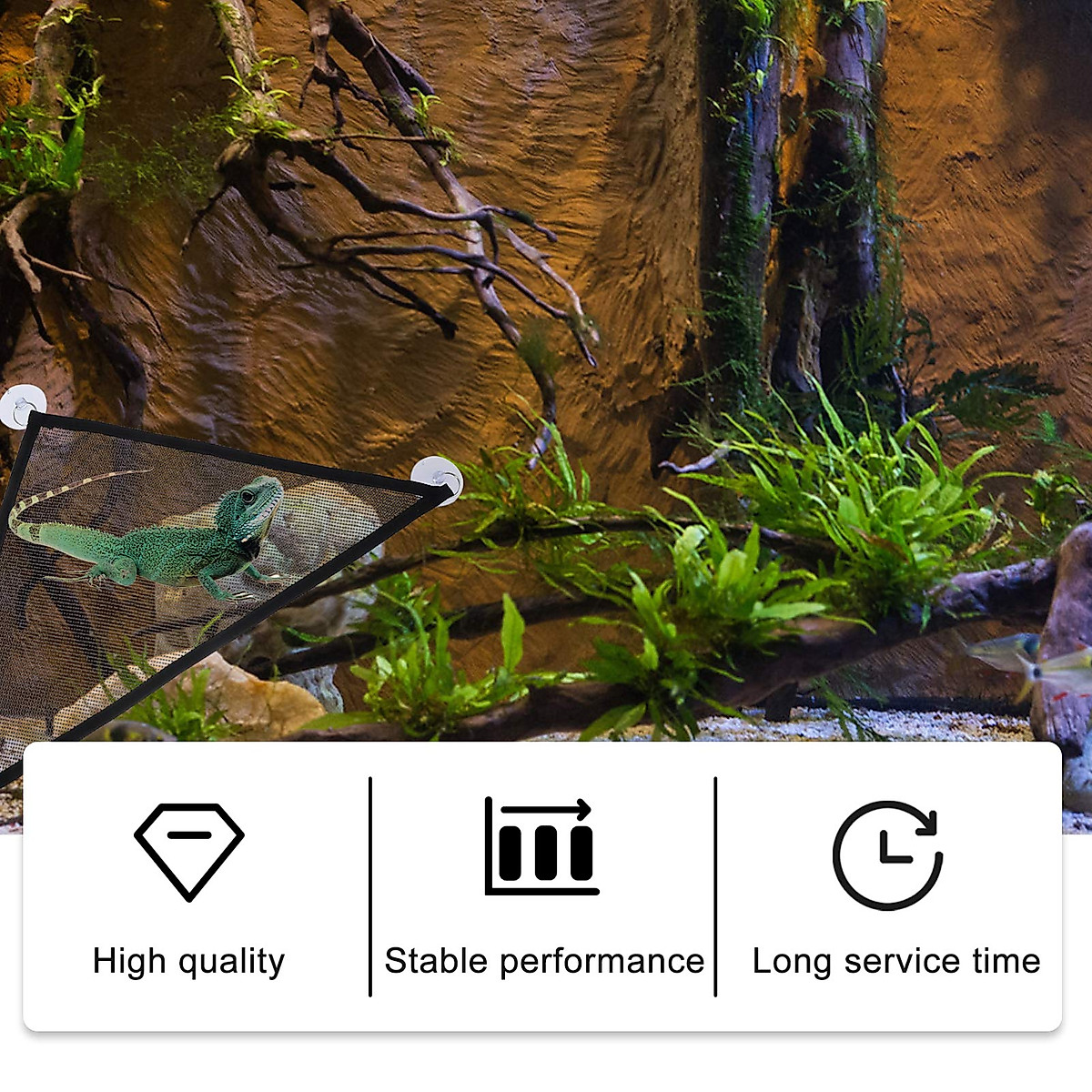 balacoo 2pcs Hammock Terrarium Accessories Reptiles Black Recliner Chair Reptichip Reptile Terrariums Chameleon Accessories Crawling Toys Small Recliner Lizards Pet Glass Mesh Surface