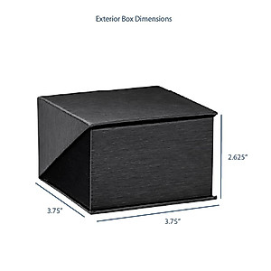 ALLUREPACK Watch/Bangle Box With Pillow - Black Colored - Silk Brushed Cardboard Paper Jewelry Gift Box With Elite Modern Angled Closure, Velvet Topped Foam Interior.