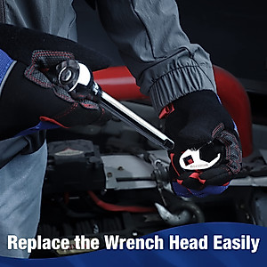 WORKPRO 3/8" Drive Flare Nut Wrench Set, 10-piece Crowfoot Flare Nut Tool Kit, Metric 10-19mm, Steel Wrench With Storage Rail for Nut Removal