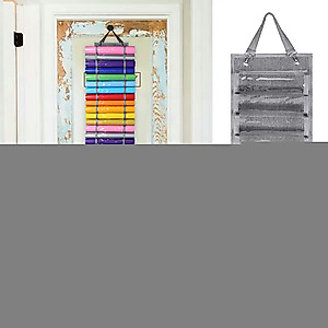 Pilarmuture Vinyl Roll Holder with 24 Compartments, Vinyl Storage Organizer Rack Wall Mount/Hanging Over The Door,Craft Vinyl Roll Storage with Upgrade Door Hooks and Strap for Craft Room(Grey)