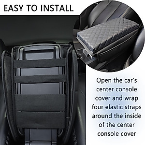 Car Center Console Cover,Soft and Comfortable Car Armrest Box Pad with 2 Storage Bags,Four Seasons Universal Car Interior Accessories Arm Rest Cover for Car Truck SUV Van (Size:12.99x7.28inch)